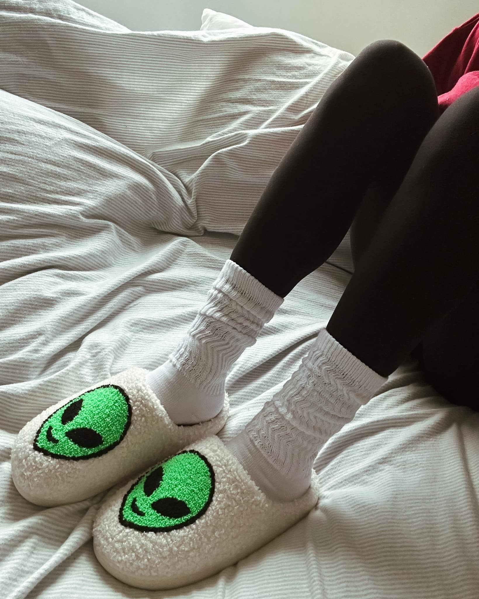 Alien Face Sherpa Slippers | Empowering, Comfy & Affordable Apparel ...